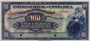Banknote: 100 Colones (Costa Rica(1924-1929 Issue) Wor:P-189 s