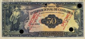 Banknote: 50 Colones (Costa Rica(1933 "Series E" Issue) Wor:P-183s