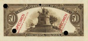 Banknote: 50 Colones (Costa Rica(1933 "Series E" Issue) Wor:P-183s