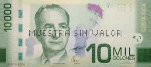 Banknote: 10,000 Colones (Costa Rica(2009-2015 Issue) Wor:P-277s