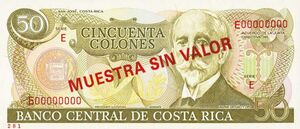 Banknote: 50 Colones (Costa Rica(1990-1995 Issue) Wor:P-257s