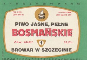 Etiqueta de Bebida: Bosmanskie piwo jasne pelne (Browar Bosman Szczecin ...
