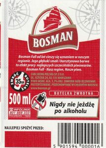 Etiqueta de Bebida: Bosman Full (Browar Bosman Szczecin, PolôniaCol:PL ...
