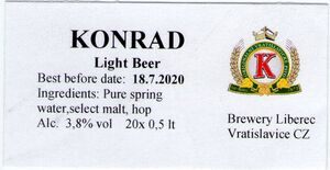 Etiqueta de Bebida: ANGkart09-1 Konrad light Beer (Pivovar Konrad ...