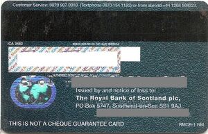 Bank Card: Rbs (Royal Bank of Scotland, United Kingdom of Great Britain ...