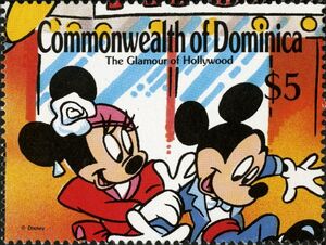 Stamp: The Glamour of Hollywood - Minnie and Mickey (Dominica(Mickey ...