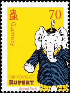 Stamp: Edward Trunk (Guernsey(Rupert Bear Cartoon, Centenary) Mi:GG ...