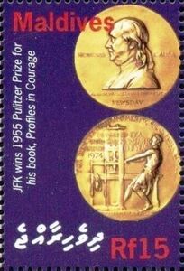 Stamp: Pulitzer Prize Medal (Maldives(Election of President John F ...