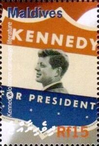 Stamp: Campaign placard (Maldives) (Election of President John F ...