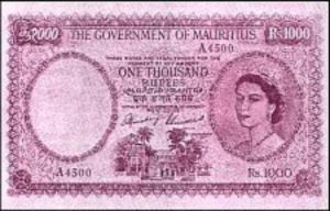 Banknote: 1,000 Rupees (Mauritius(1954 ND Issue) Wor:P-29 A