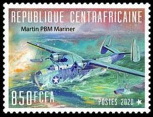 Stamp: Martin PBM Mariner (Central African Republic(Battle of Okinawa ...