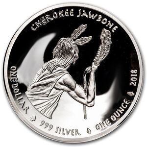 Moeda: 1 Dollar (Native American weapons - Cherokee Jawbone) (Emissões fantasias) (USA - Jamul ...