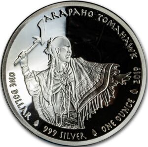 Moeda: 1 Dollar (Native American weapons - Arapaho Tomahawk) (Emissões fantasias(USA - Jamul Tribe)