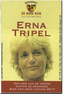 Drink Label: Erna Tripel (Brouwerij De Oude Rijn, NetherlandsCol:NL ...