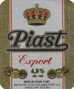 Drink Label: Piast Export (Browar Wroclaw, PolandCol:PL-BEER-007916
