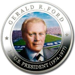 Coin: 5 Dollars (38/37th US President Gerald Ford 1974-1977) (Liberia ...