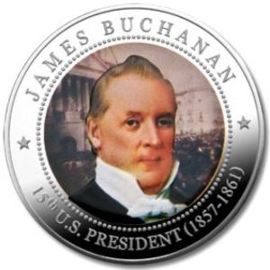 Coin: 5 Dollars (15th US President James Buchanan 1857-1861) (Liberia ...