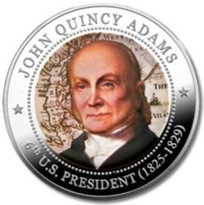 Coin: 5 Dollars (6th US President John Quincy Adams 1825-1829) (Liberia ...