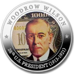 Moneda: 5 Dollars (28/27th US President Woodrow Wilson 1913-1921 ...