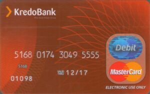 Bank Card: MasterCard Debit (Kredobank, UkraineCol:UA-MC-0421.03