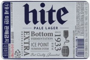Etiqueta de bebida: Hite Pale Lager (HITEJINRO Co.,Ltd, Corea del ...