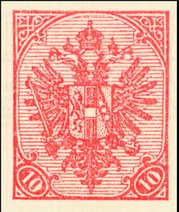 Stamp: Coat Of Arms With Numbers (Bosnia and Herzegovina, Austro ...
