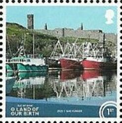 Stamp: View of Peel by Sue Furner (Isle of Man(O Land Of Our Birth ...