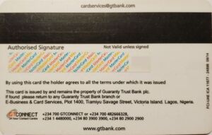 Bank Card: MasterCard Debit (Guaranty Trust Bank, Nigeria) Col:NG-MC ...