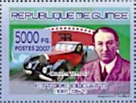 Stamp: Ettore Bugatti (1881-1947) (Guinea(Ettore Bugatti (2007)) Mi:GN 5213