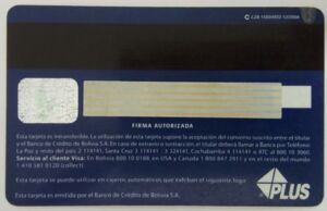 Bank Card: Credimás (Banco de Credito de Bolivia, BoliviaCol:BO-VI-0005