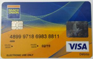 Bank Card: Banco Unión SA - Debito (Banco Union, Bolivia) Col:BO-VI-0008.01