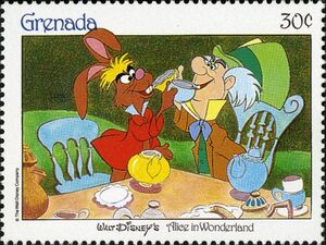Stamp: March Hare and Mad Hatter (Grenada(Disney - Alice in Wonderland ...