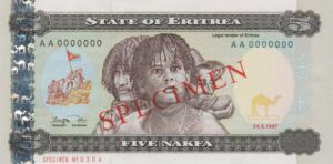 Banknote: 5 Nakfa (Eritrea(1997 Issue) Wor:P-2s
