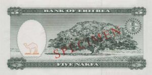 Banknote: 5 Nakfa (Eritrea(1997 Issue) Wor:P-2s
