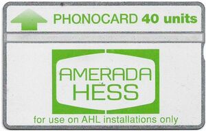 Phonecard: Amerada Hess (Green/White Card) (Oil Rigs, United Kingdom of ...