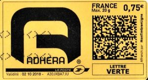 Stamp: Adhera (France: Personalized Stamps(MonTimbrEnLigne ...
