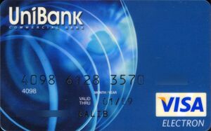 Bank Card: UniBank VE (Unibank, AzerbaijanCol:AZ-VE-0008