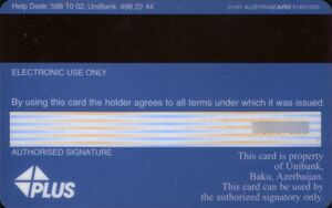 Bank Card: UniBank VE (Unibank, AzerbaijanCol:AZ-VE-0008