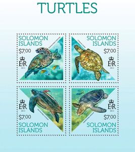 Stamp: Turtles (Solomon Islands(Turtles (2013)) Mi:SB 2157-2160KB,Sn:SB ...
