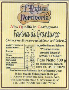 Food Label: Farina di Granturco (Macinata con mulino a Pietra ...