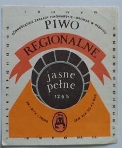 Drink Label: Piwo Regionalne jasne pelne (Browar Rybnik, PolandCol:PL ...