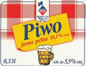 Drink Label: Piwo jasne (Zakłady Piwowarskie Głubczyce, PolandCol:PL ...