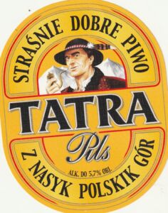 Štítok z nápoja: Tatra Pils (Browar Żywiec, PoľskoCol:PL-BEER-000214