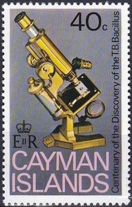 Stamp: Microscope (Cayman Islands(TB Bacillus Cent) Mi:KY 488,Sn:KY 484 ...