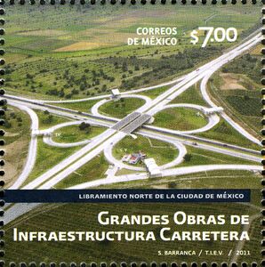Stamp: Highway Junction North of Mexico City (Mexico(Big Road ...