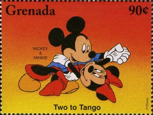Stamp: Two to Tango - Mickey, Minnie (Grenada(Disney - Famous Dances by ...