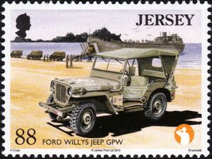 Stamp: Ford Willys Jeep GPW (Jersey(Military Vehicles) Mi:JE 1762,Sn:JE ...