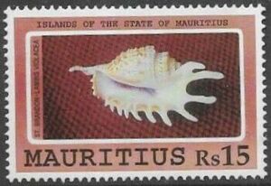 Stamp: Violet Spider Conch (Lambis violacea) (Mauritius(Flora and Fauna ...