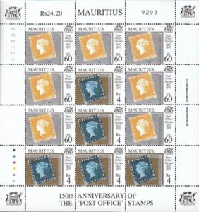 Stamp: 150th Anniversary of the "Post Office" Stamp (Mauritius(First ...