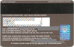 Bank Card: Yorkshire Bank (Yorkshire Bank, United Kingdom of Great ...
